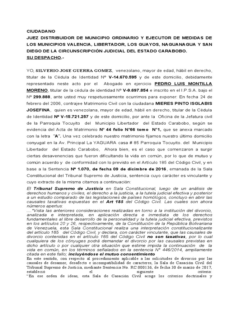 Divorcio Silverio | PDF | Divorcio | Juez