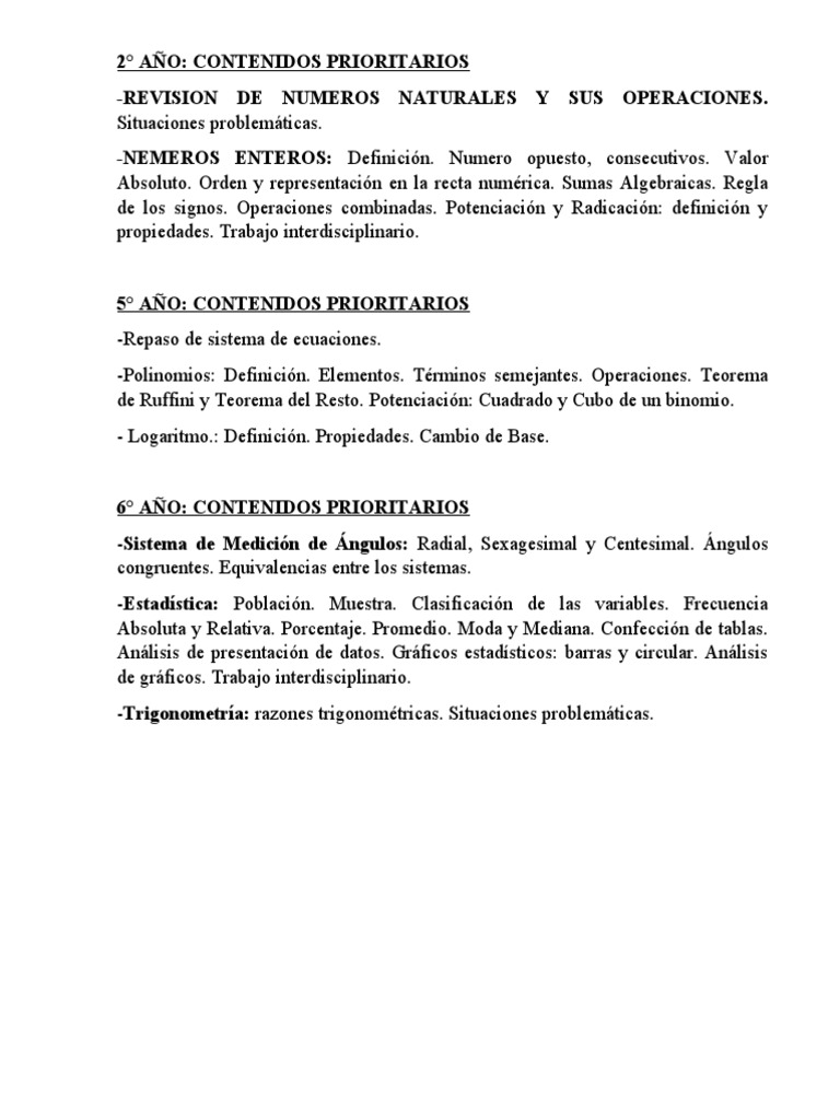 Contenidos Prioritarios | PDF Contenidos Prioritarios | PDF