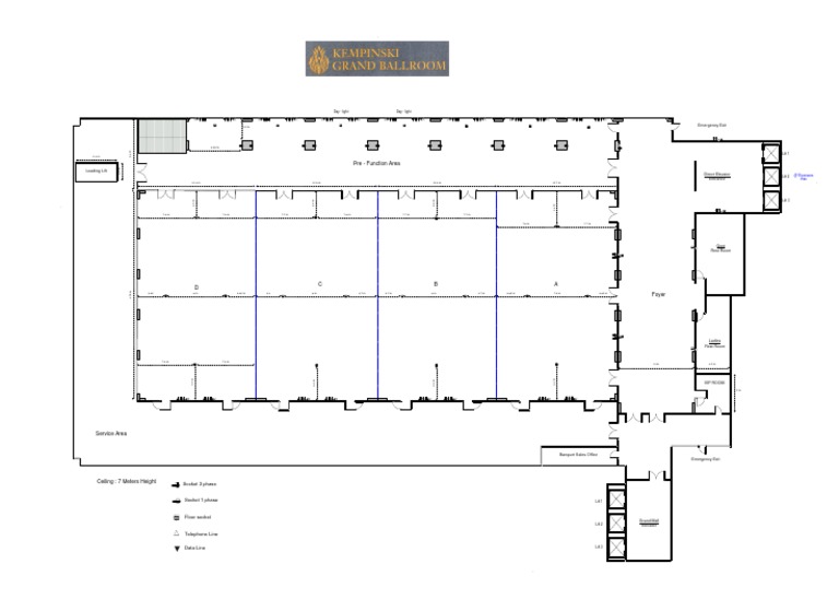 Grand Ballroom ABCD - Floor Plan Kempinski | PDF | Buildings And ...
