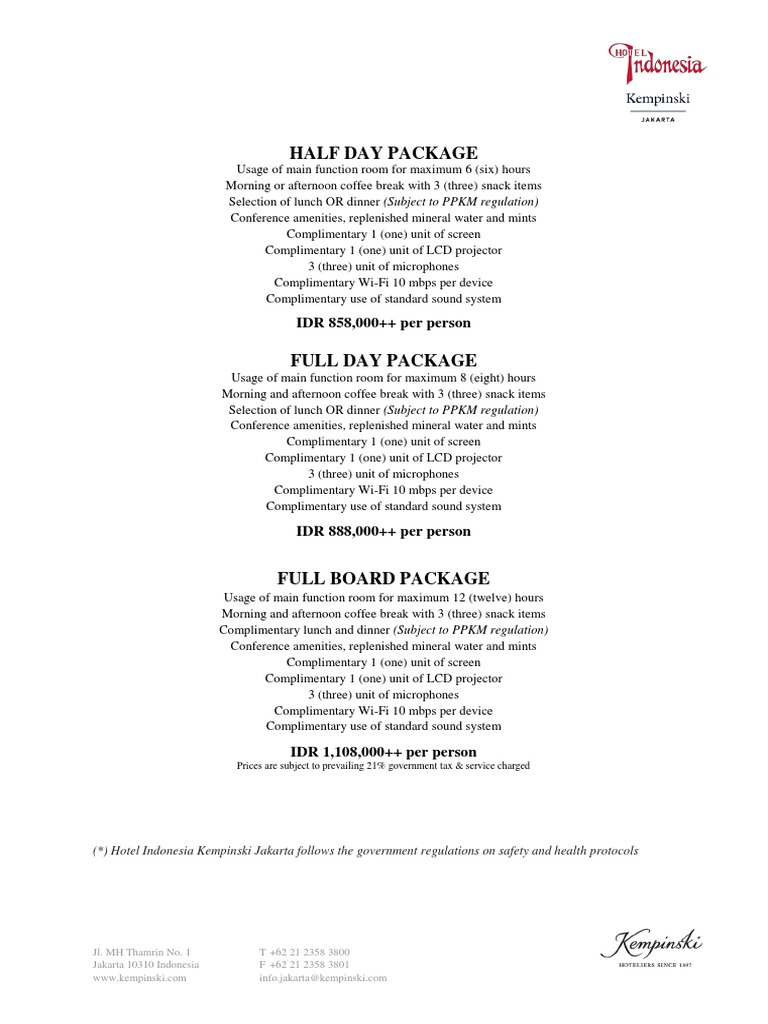 NEW Meeting Packages 2023 Kempinski | Download Free PDF | Computing ...