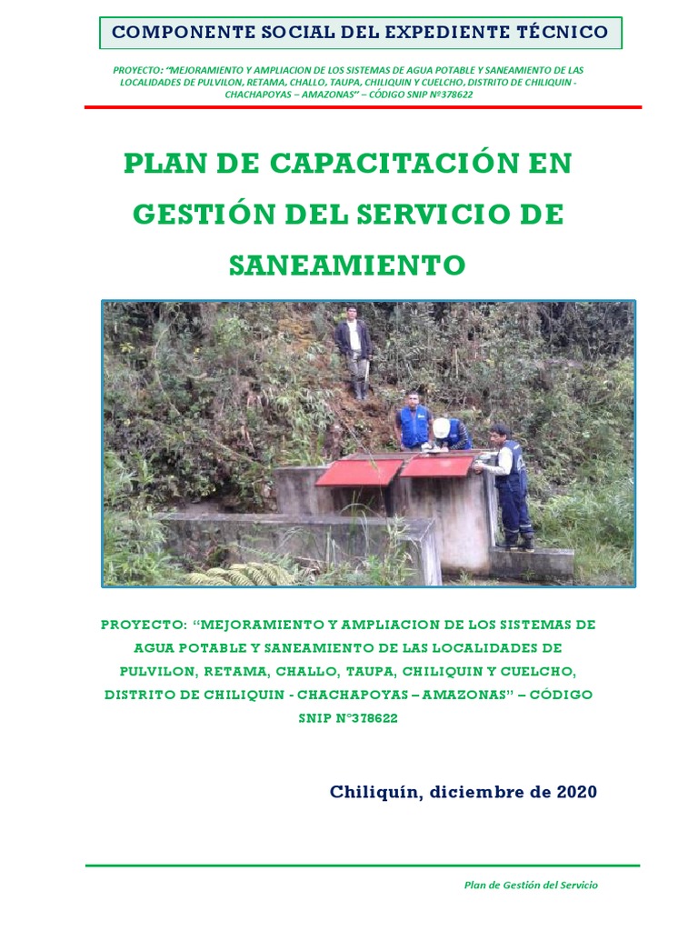 F17. Plan de Gestión Del Servicio SNIP #378622 | PDF | Agua | Creatividad