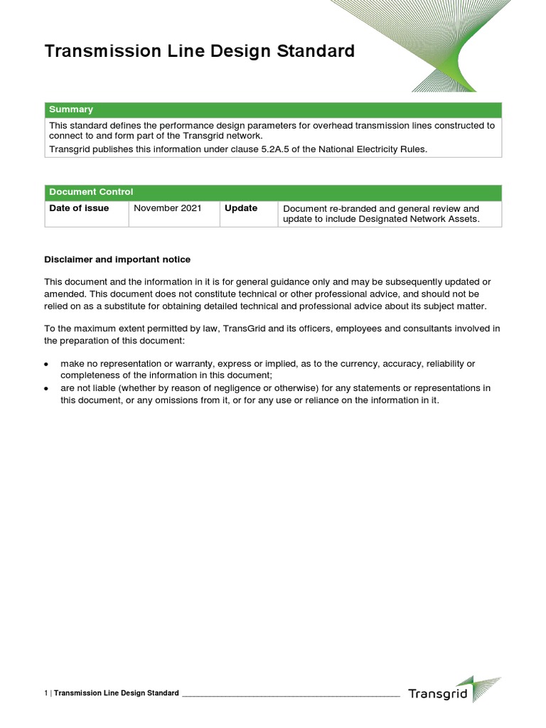 1 3 Transmission Line Design Standard Rev 2 | PDF | Electric Power ...