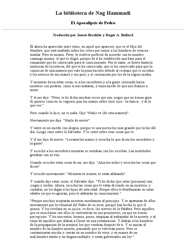 El Apocalipsis de Pedro - La Biblioteca Nag Hammadi | PDF | Filosofía