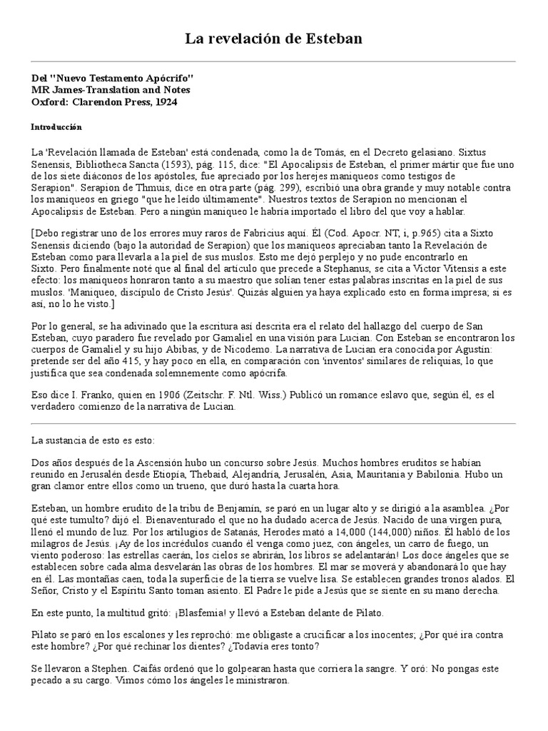 La Revelacion de Esteban | PDF