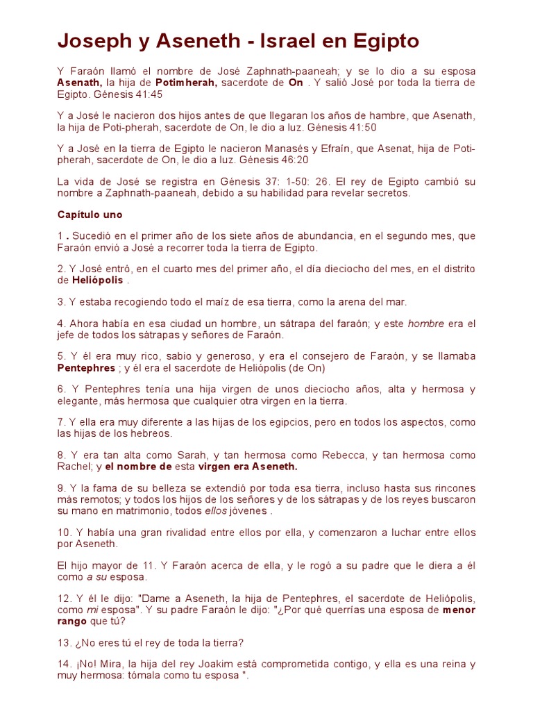 Joseph y Aseneth | PDF | Jacob
