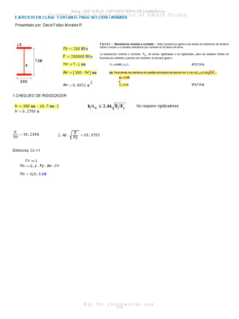 CORTANTE PERFIL IPE LAMINADO | PDF