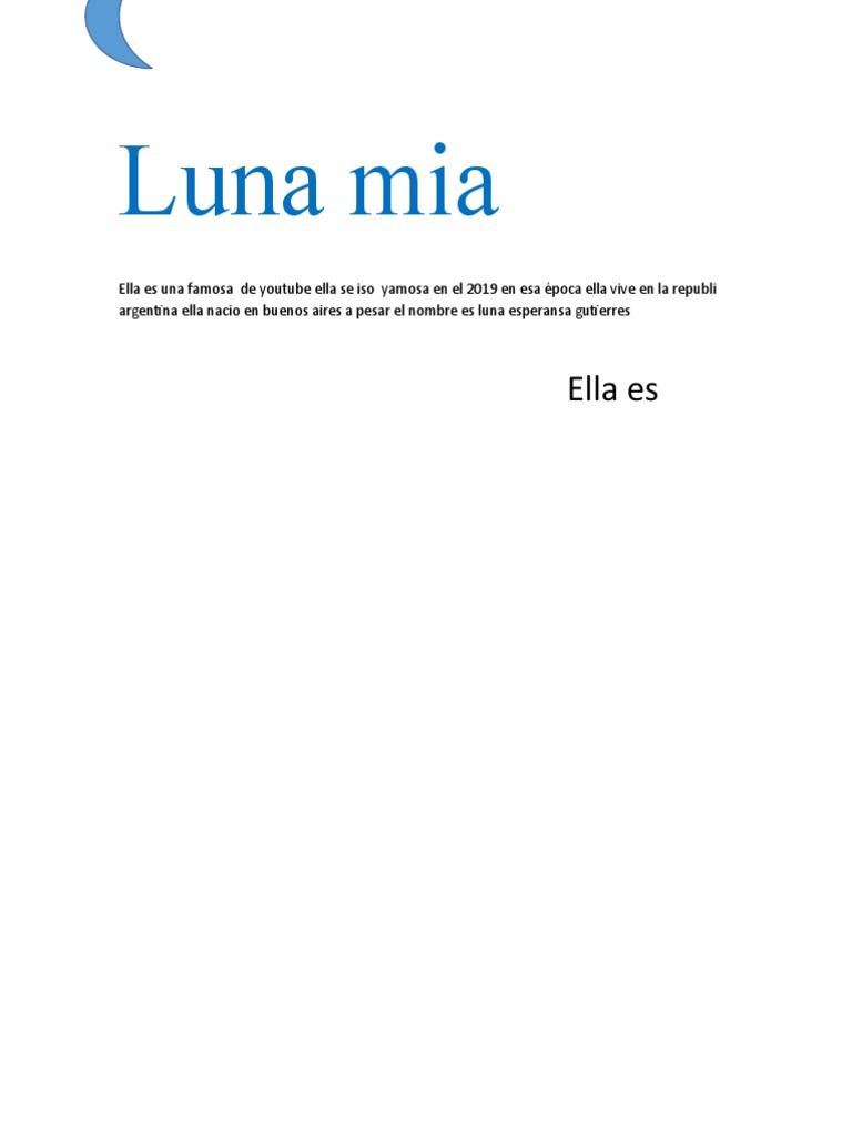 Luna Mía: La Influencer Argentina | PDF