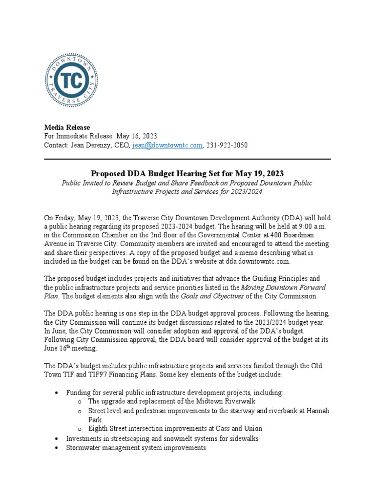 DDA Media Release For Budget May 18 2023 | PDF