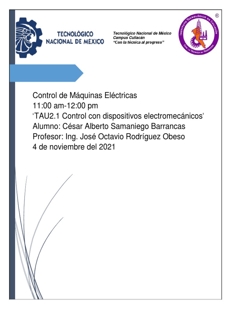 TAU2.1 CONTROL CON DISPOSITIVOS ELECTROMECÁNICOS (Corrección) | PDF ...