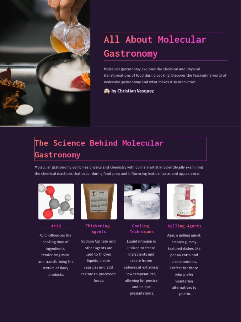 All About Molecular Gastronomy | PDF | Cooking | Food And Drink Preparation