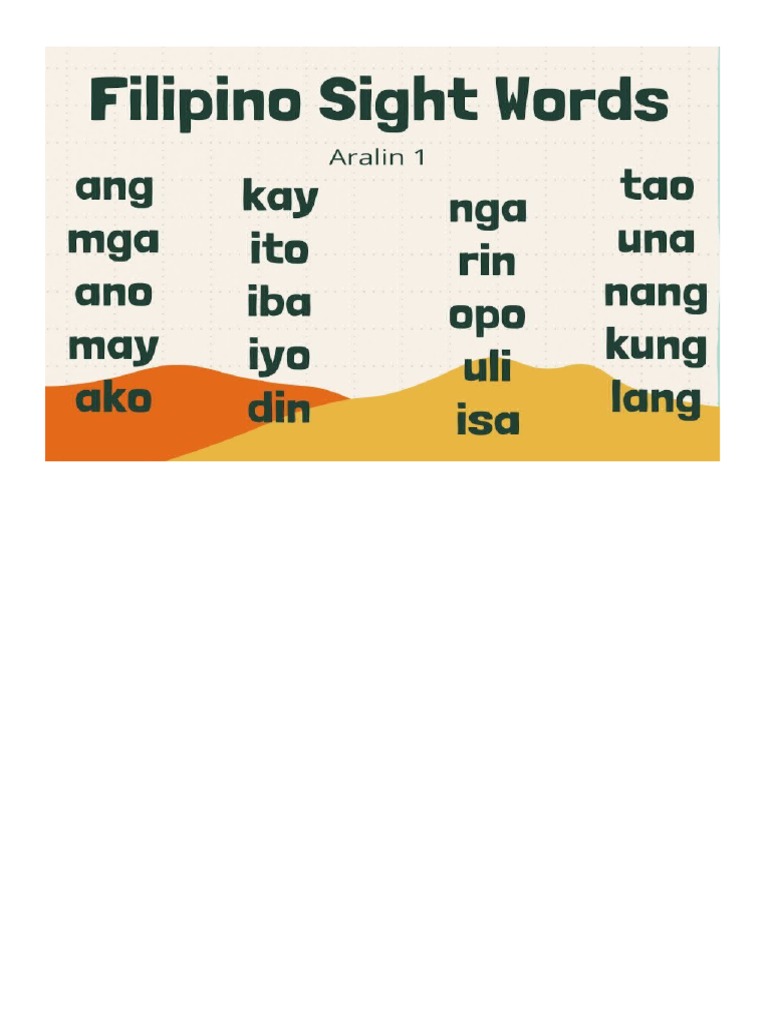 Filipino Sight Words | PDF