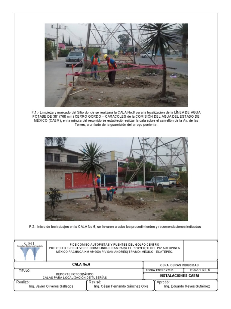 Reporte Fotográfico Caem Cala6 Proyectos de Obras Inducidas | PDF