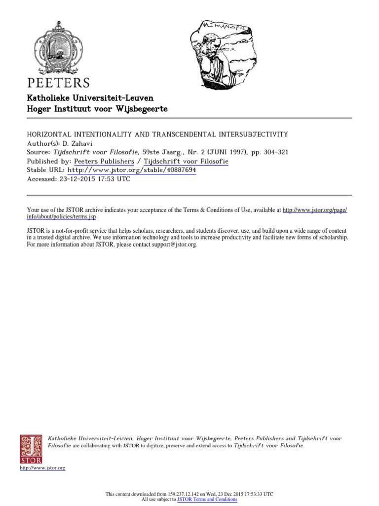 C 13 Dan Zahavi, Horizontal Intentionality and Transcendental ...
