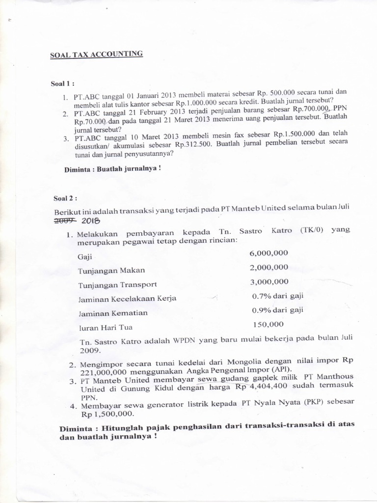 ACCOUNTING - Soal | PDF