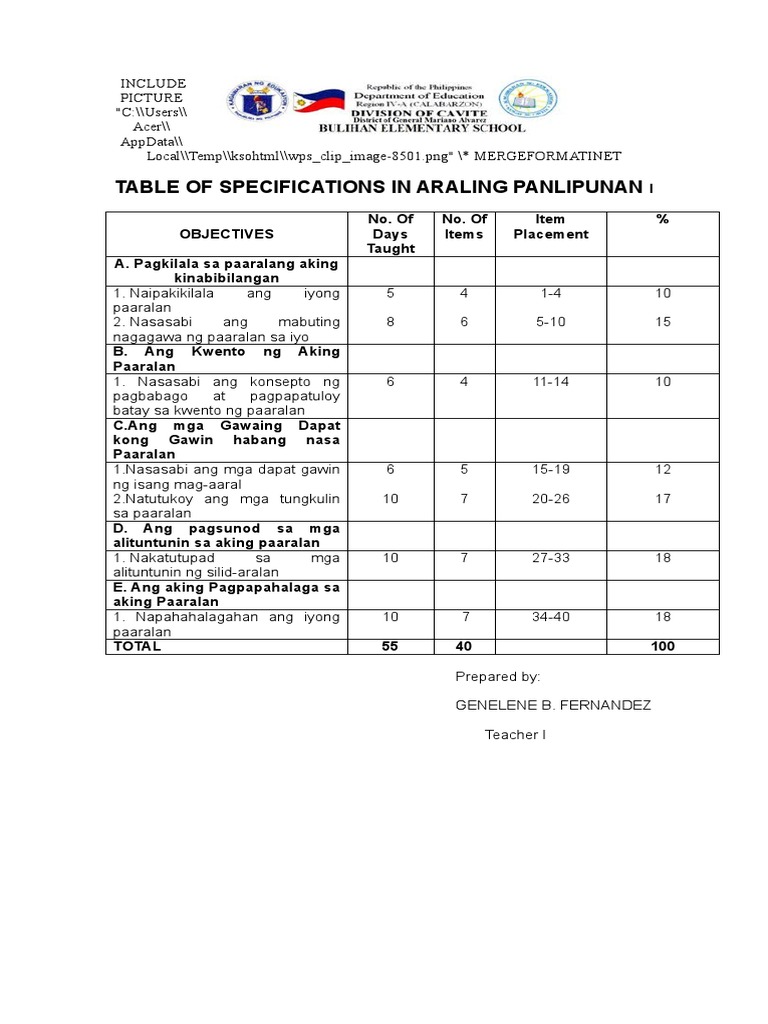 3rd Grading Tos Ap | PDF