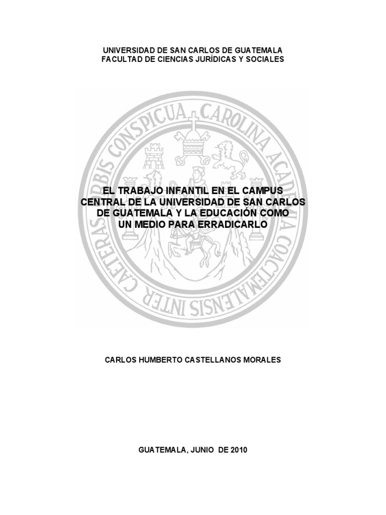 Tesis-Usac Niños Del Basurero | PDF | Derecho laboral | Democracia