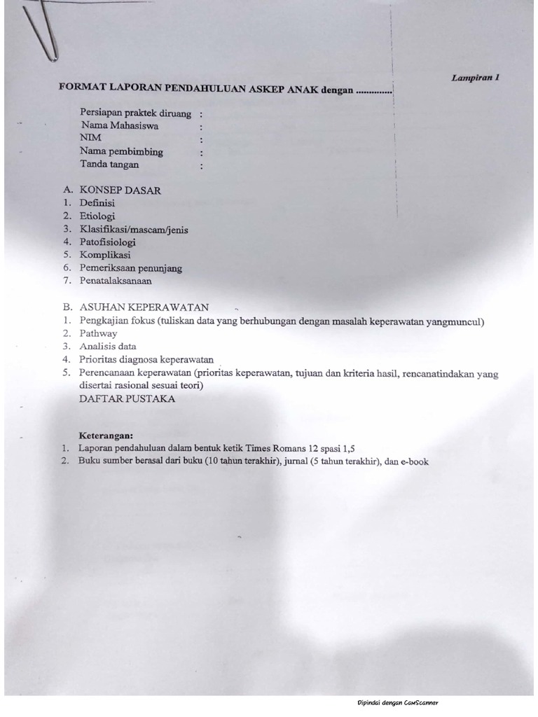 Format Laporan Pendahuluan | PDF