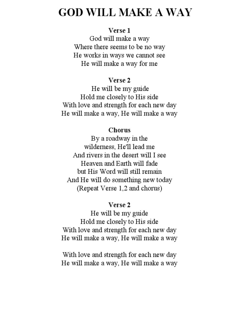 God Will Make A Way | PDF