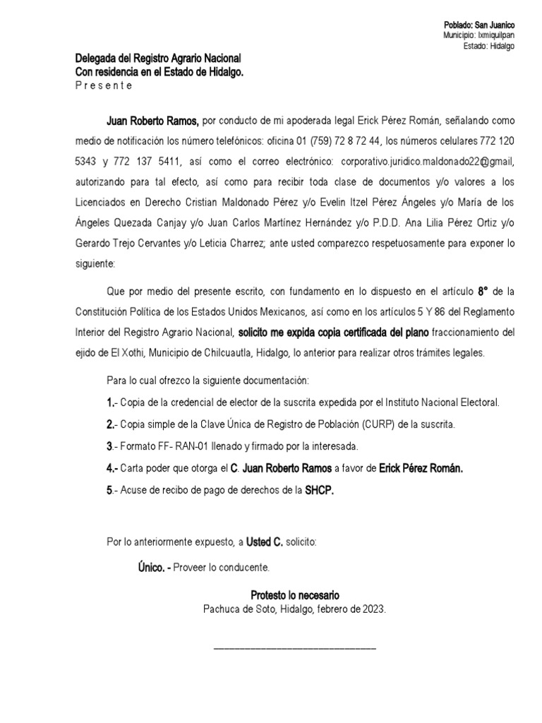 Juan Roberto Ramos-Apoderada | PDF