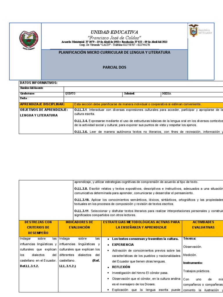Unidad # Dos Lengua y Literatura. | PDF | Aprendizaje | Comunicación