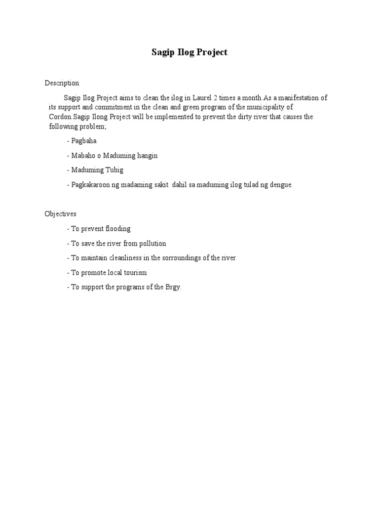 Sagip Ilog Project | PDF