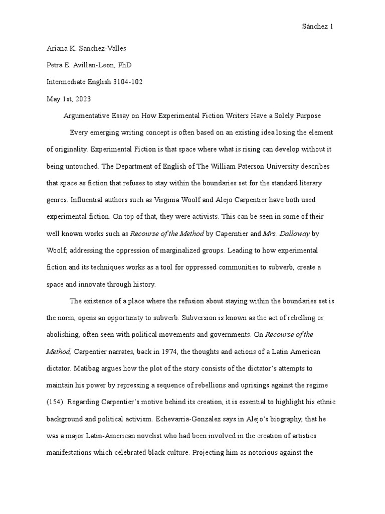 Experimental Fiction's Role in Activism | PDF | Social Science