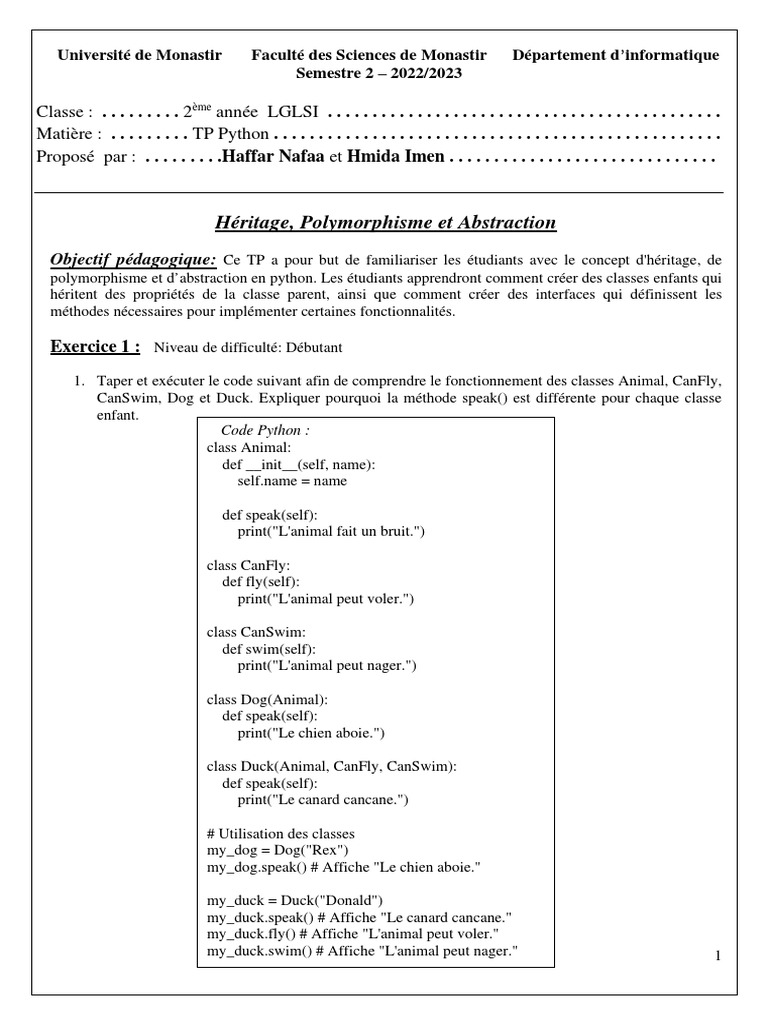 Tp4 Python | PDF | Python (Langage de programmation) | Interface (Informatique)