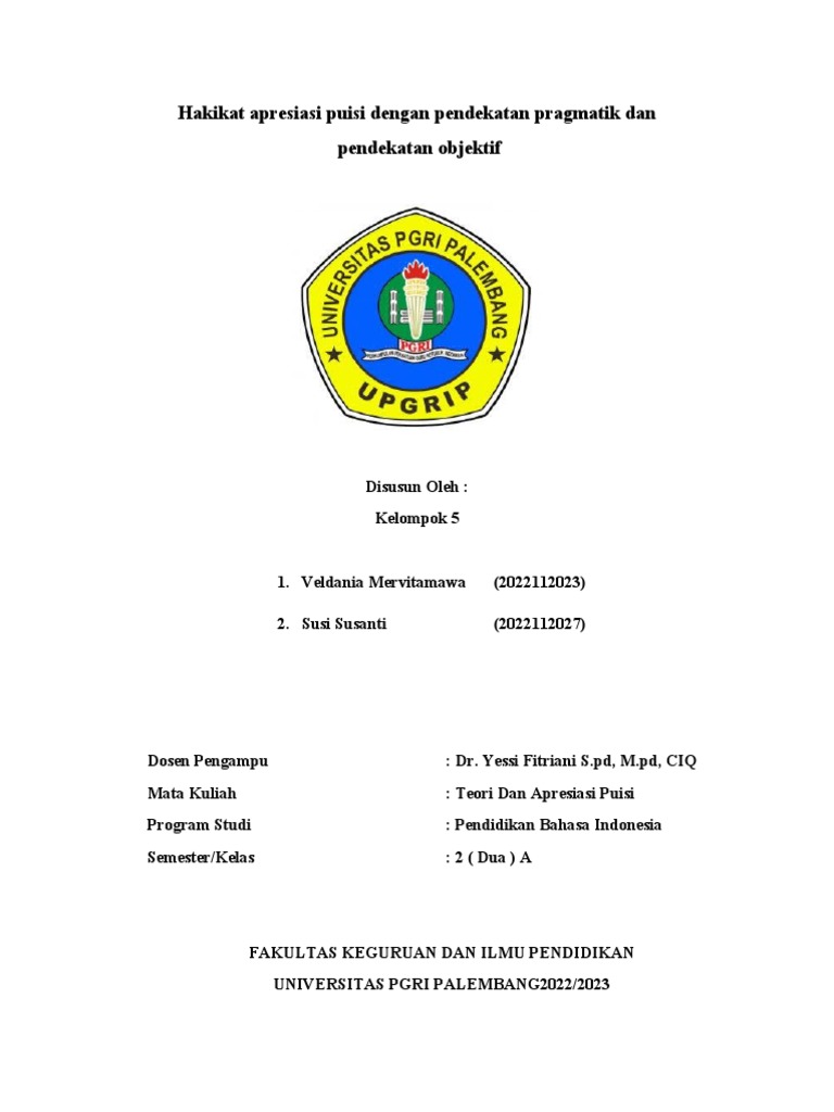 Apresiasi Puisi: Pendekatan Pragmatik dan Objektif | PDF