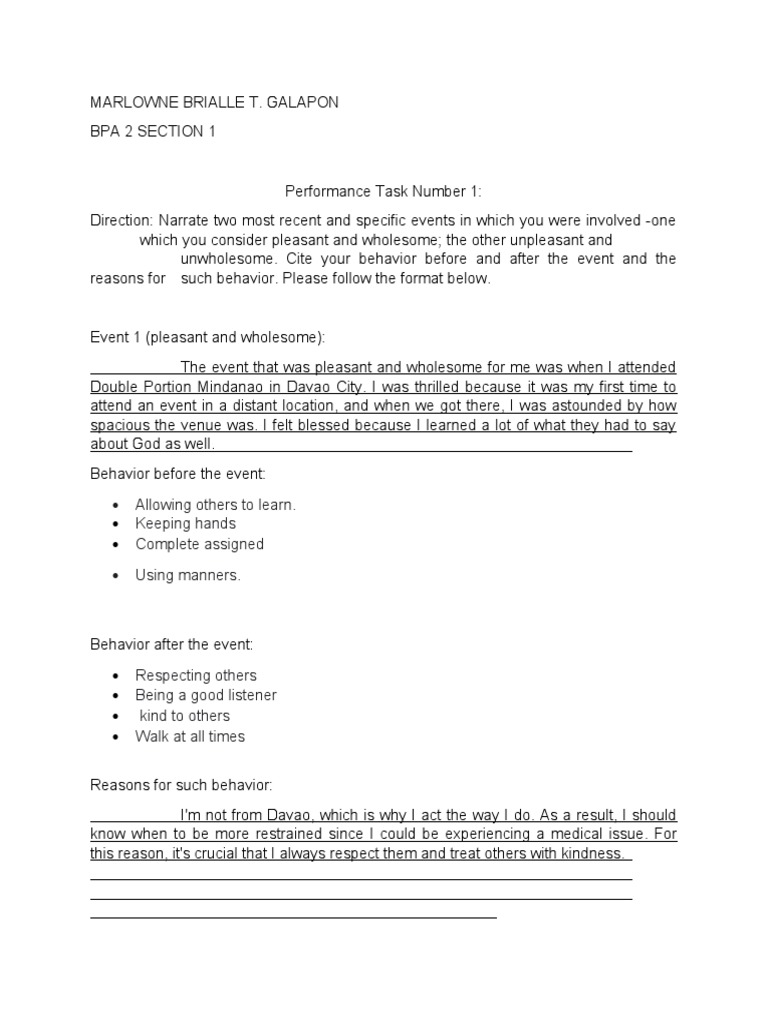 Performance Task 1 | PDF