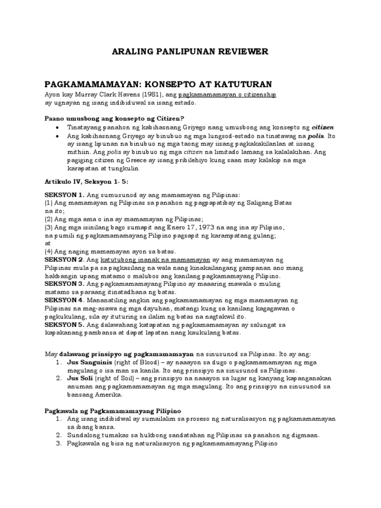 Araling Panlipunan (4th Quarter) Module 1 and 2 Grade 10 | PDF