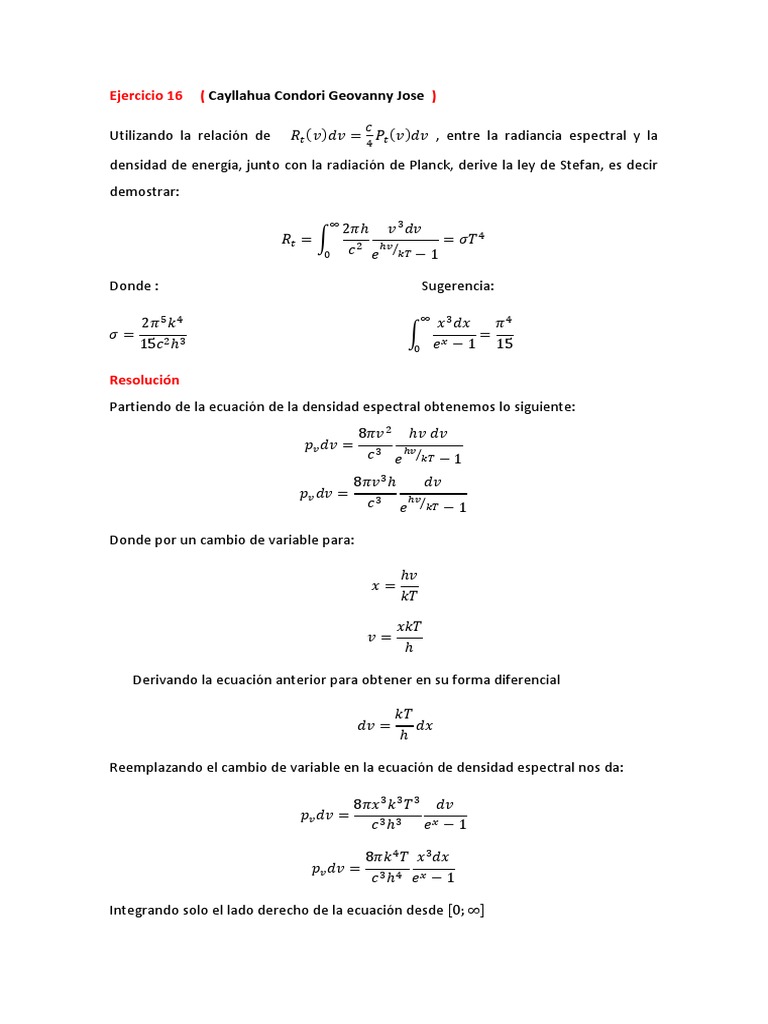 Problema 16, Física Cuantica | PDF | Integral | Ecuaciones