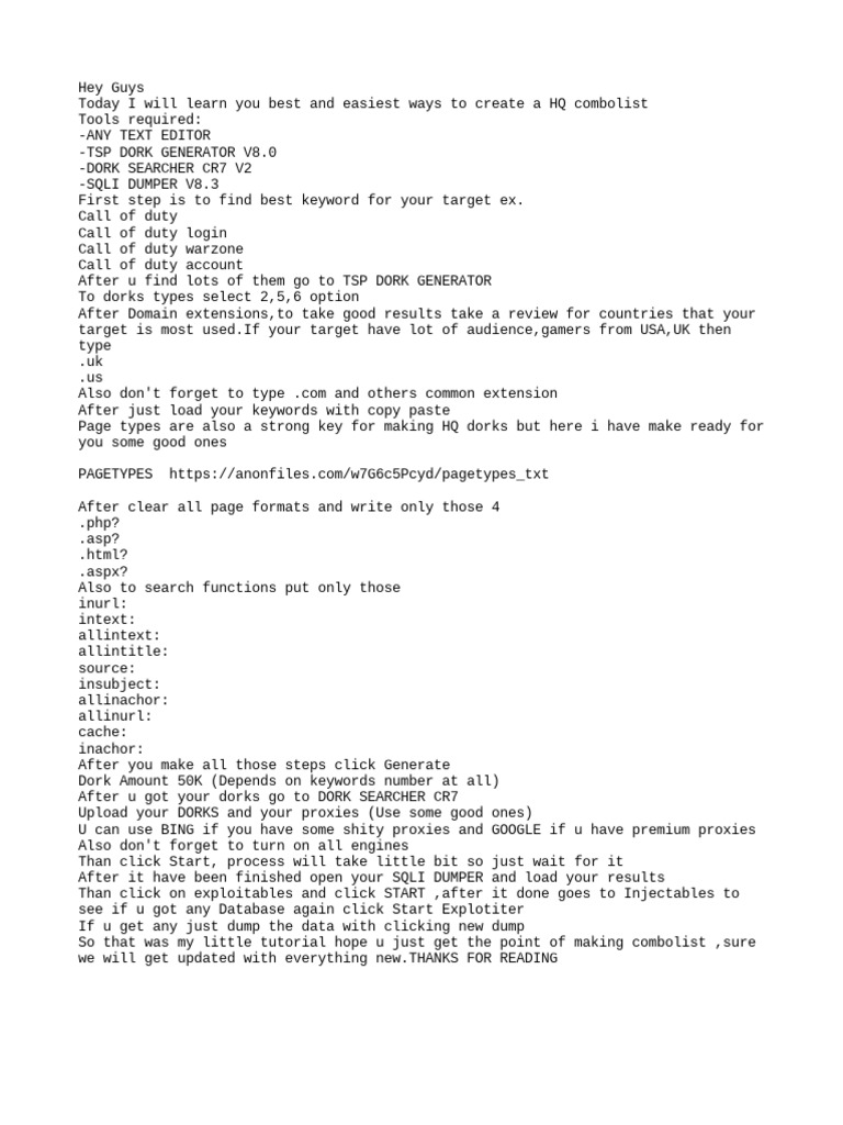How To Make HQ Combolist Easy Tutorial | PDF