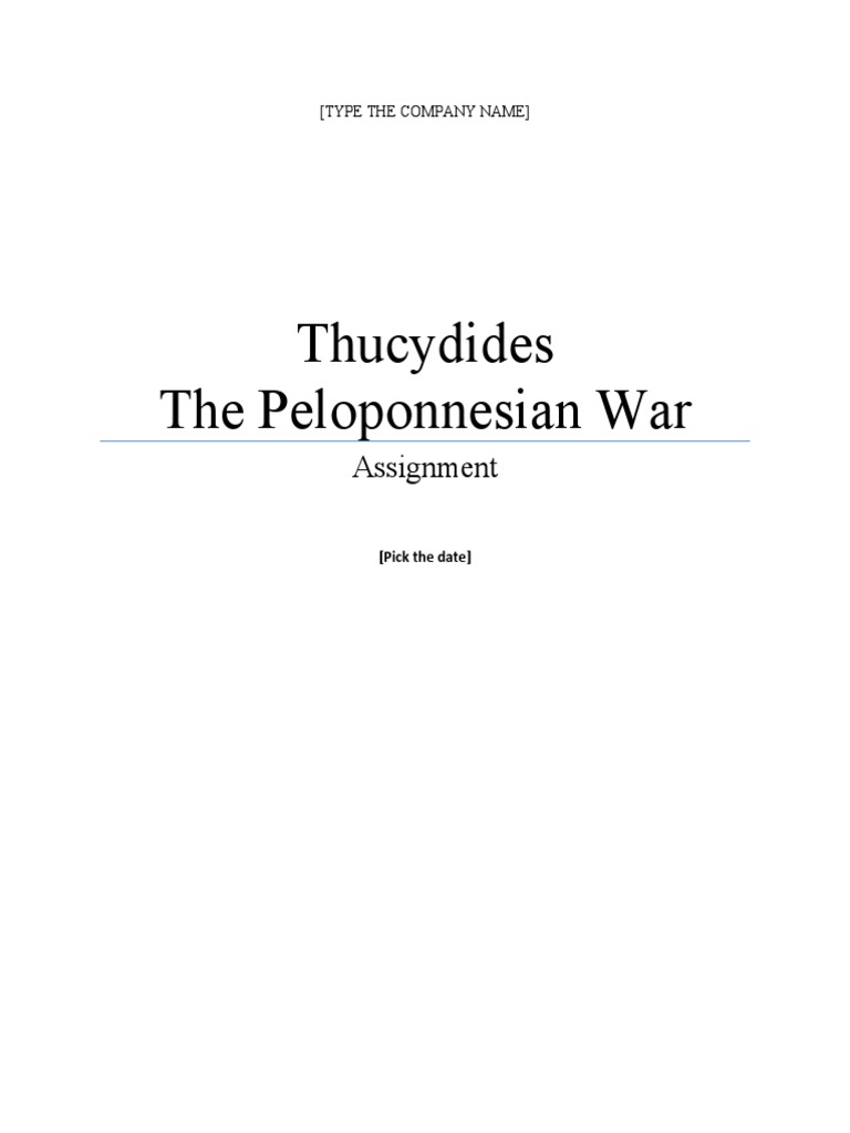 Thucydides The Peloponnesian War | PDF | Justice | Crime & Violence