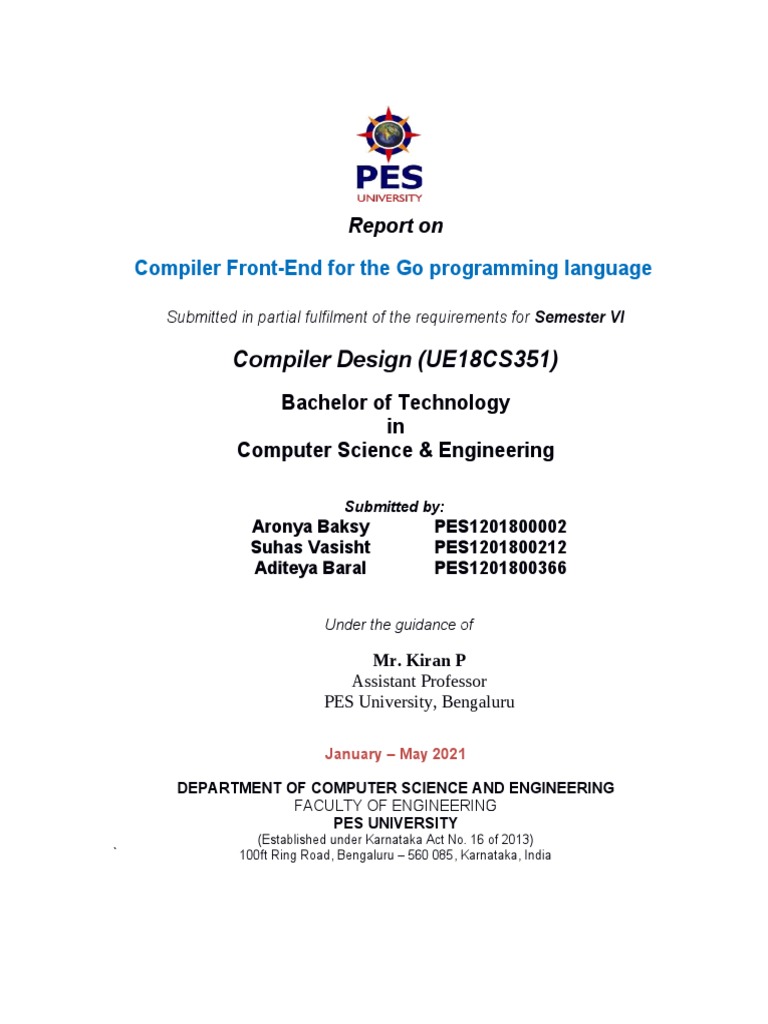 CD Project Report | PDF | Parsing | Compiler