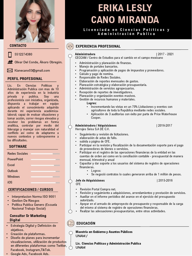 CV Erika Lesly Cano 2022 PDF | PDF