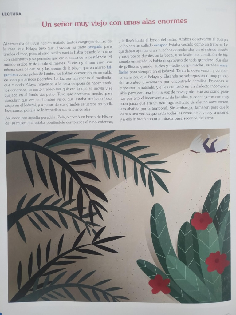 Lectura Un Señor Muy Viejo Con Unas Alas Enormes Gabriel García | PDF