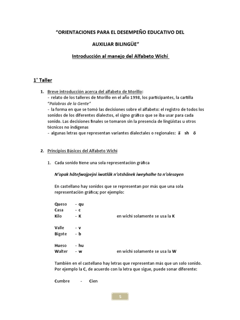 Introducción al Abecedario Wichí | PDF | Lengua española | Alfabeto
