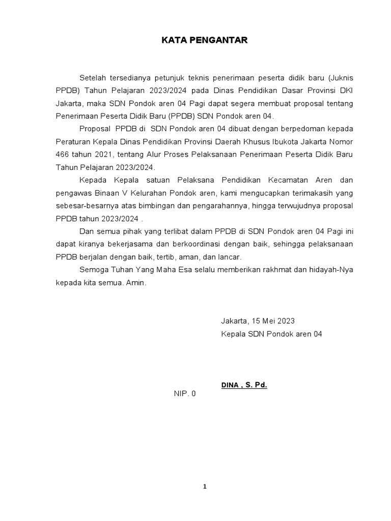 Proposal PPDB Pa 04 Ta 2023-2024 | PDF