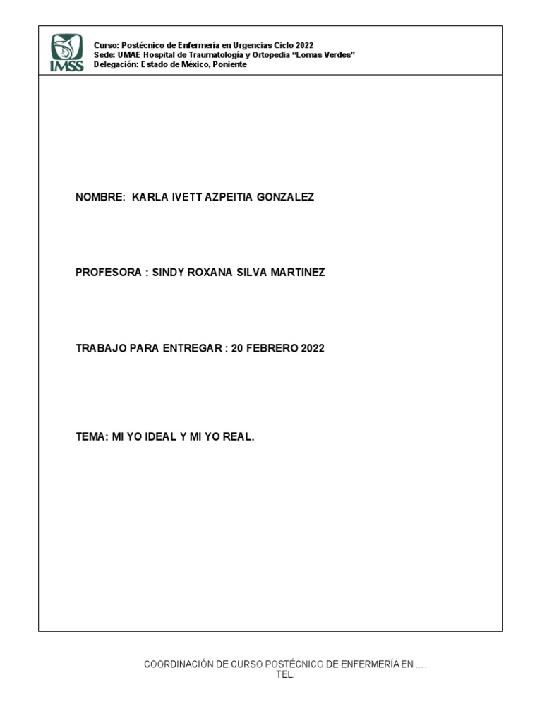 Mi Yo Ideal y Mi Yo Real | PDF | Crecimiento personal y profesional