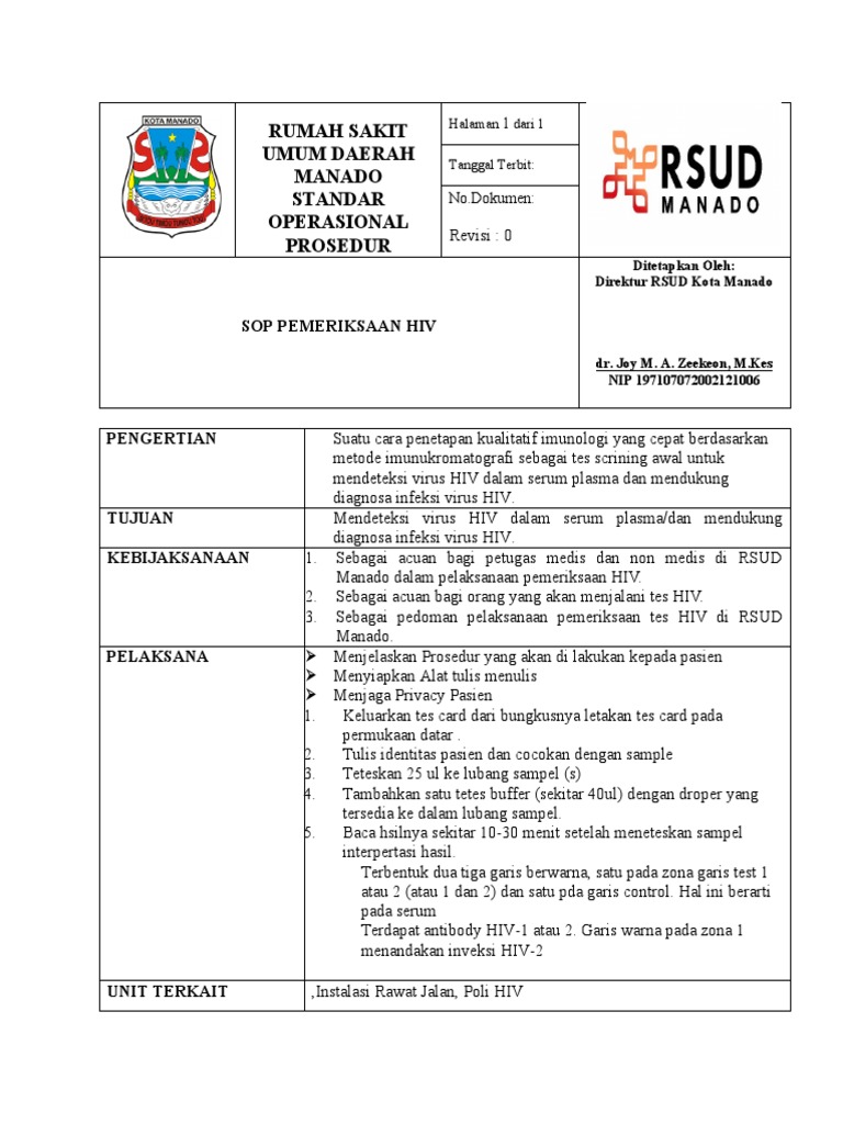 Sop Pemeriksaan Hiv Terbaru | PDF