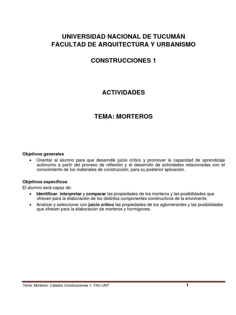 Morteros Tradicionales en Paraguay | PDF | Cemento | Mortero (Albañilería)