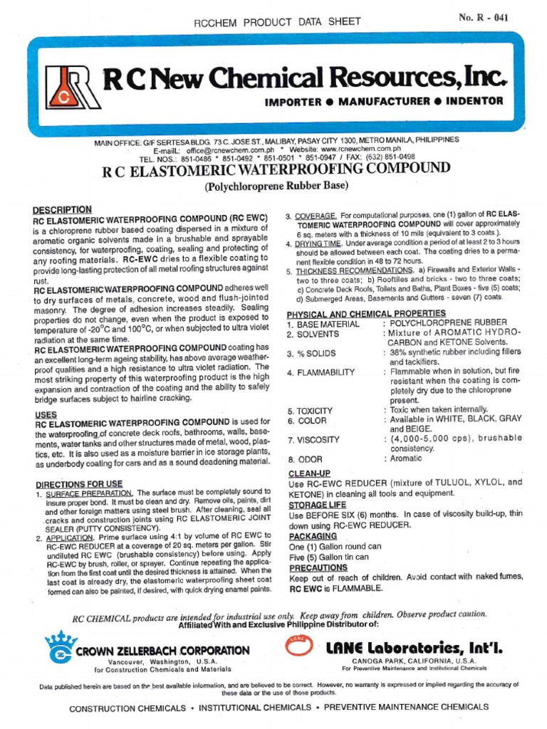 Elastomeric Waterproofing | PDF