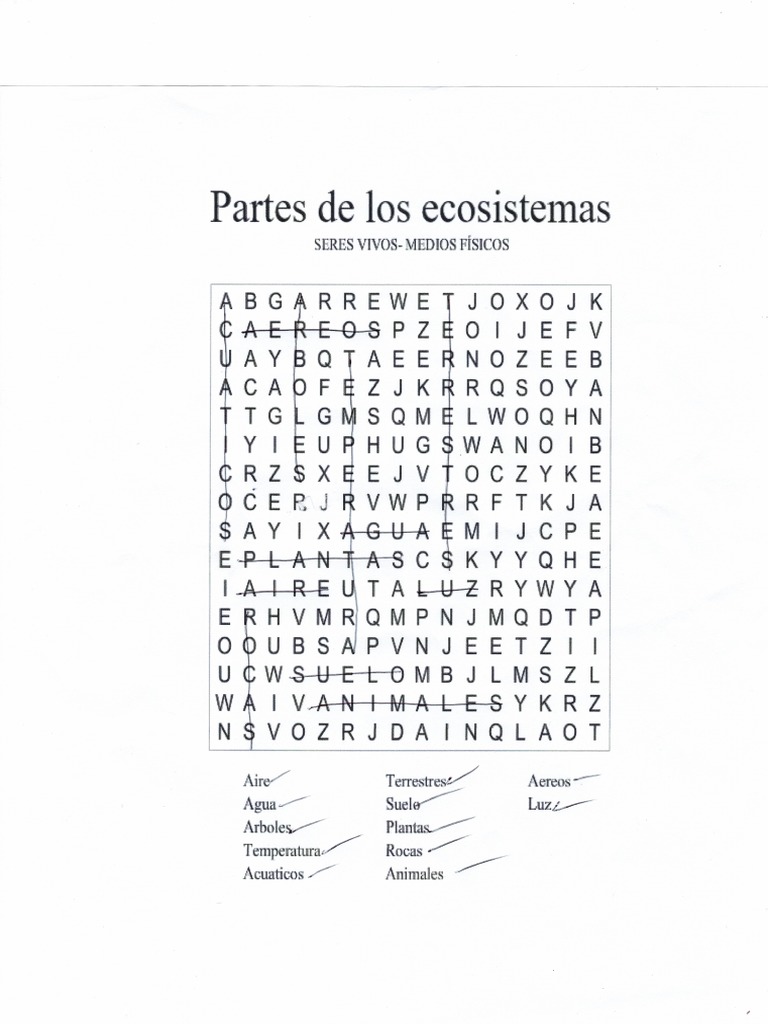 Sopa de Letra de Ecosistema | PDF