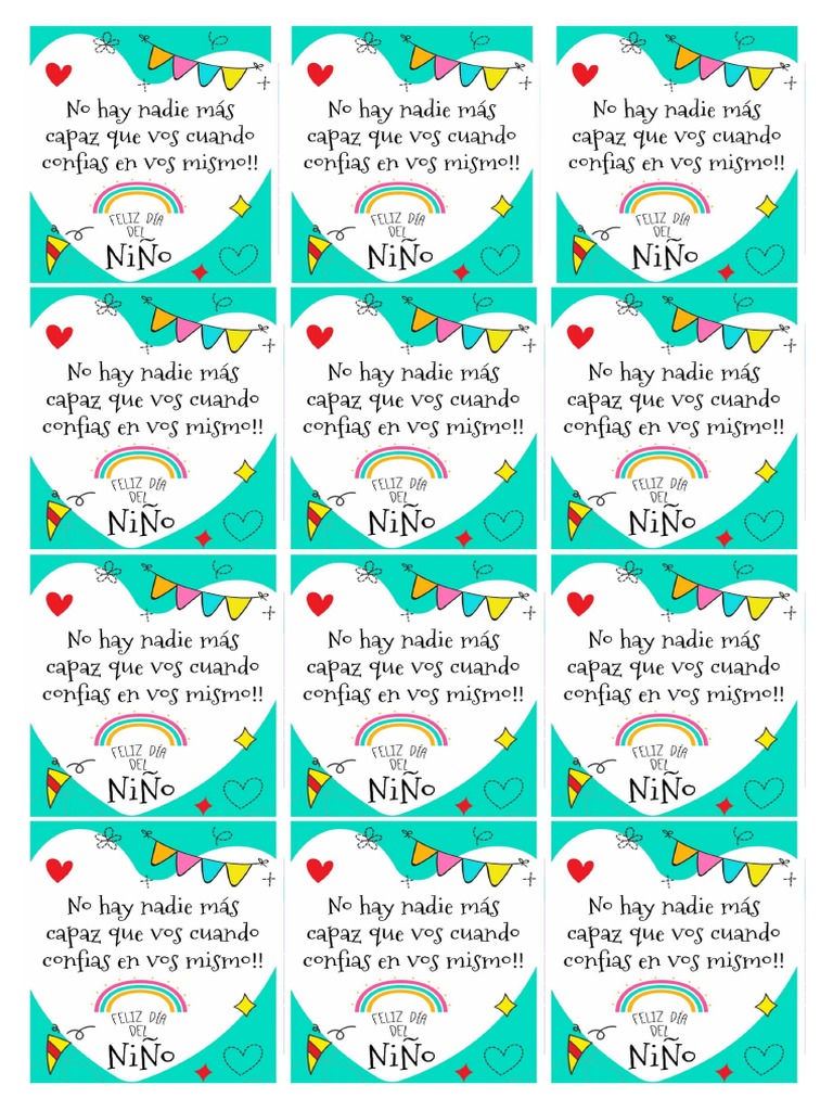 Tarjetas Dia Del Niño Pdf