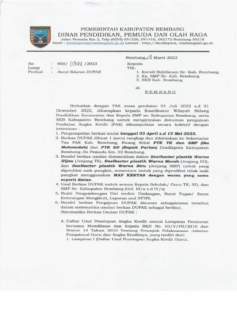 Surat Edaran Pak Scan | PDF