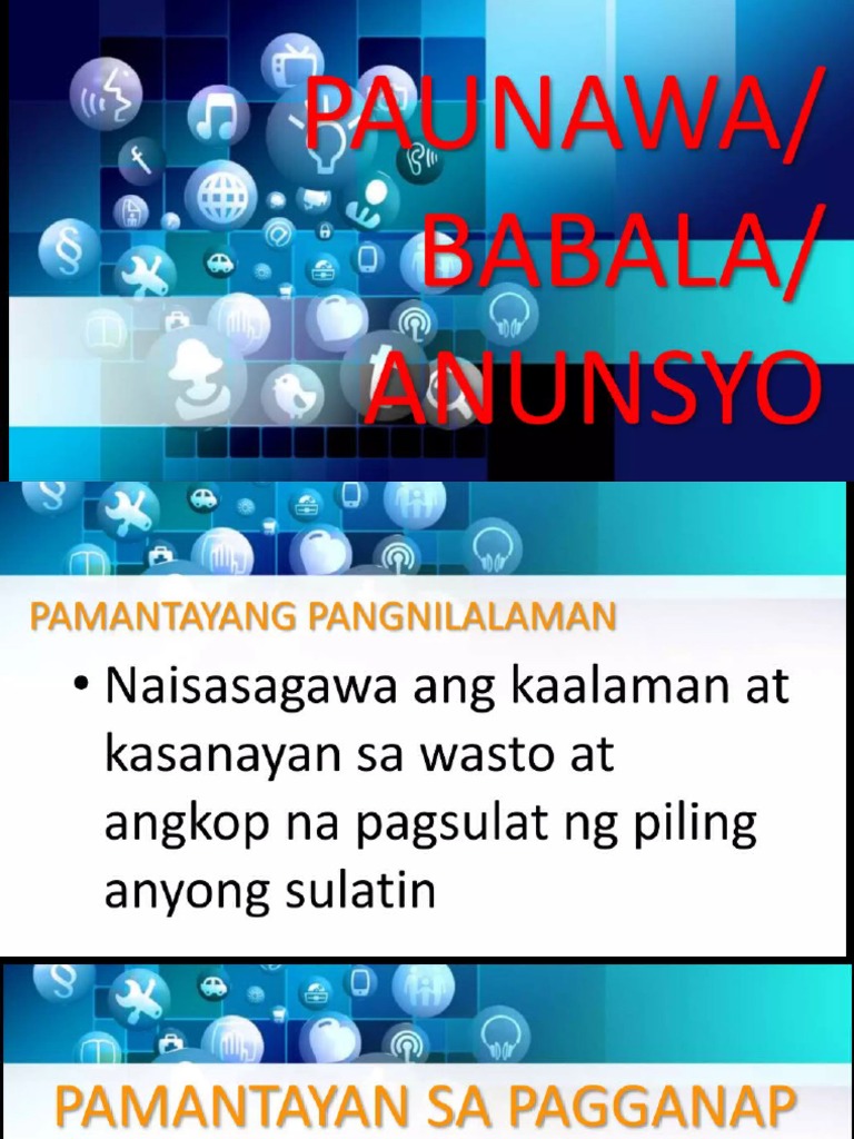 Paunawa, Anunsyo at Babala Ppt - Final | PDF