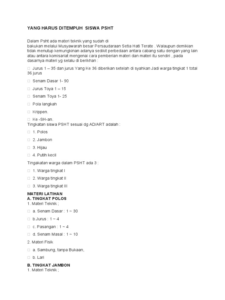 Kurikulum PSHT | PDF | Karier & Perkembangan