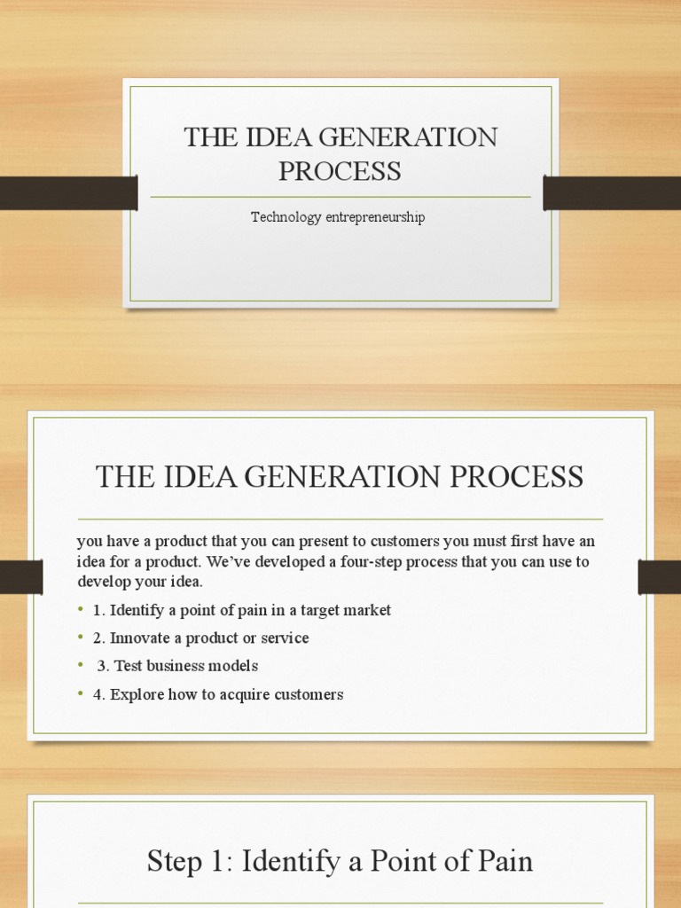 The Idea Generation Process | PDF | Innovation | Marketing
