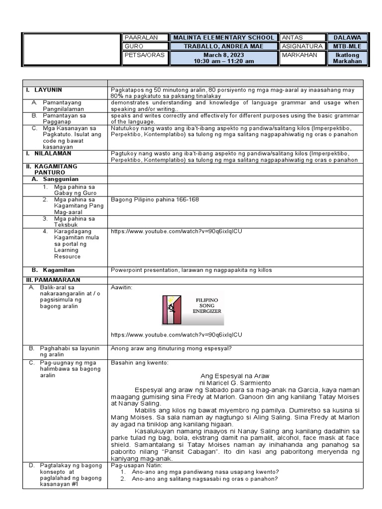 DLP - MTB March 8 | PDF