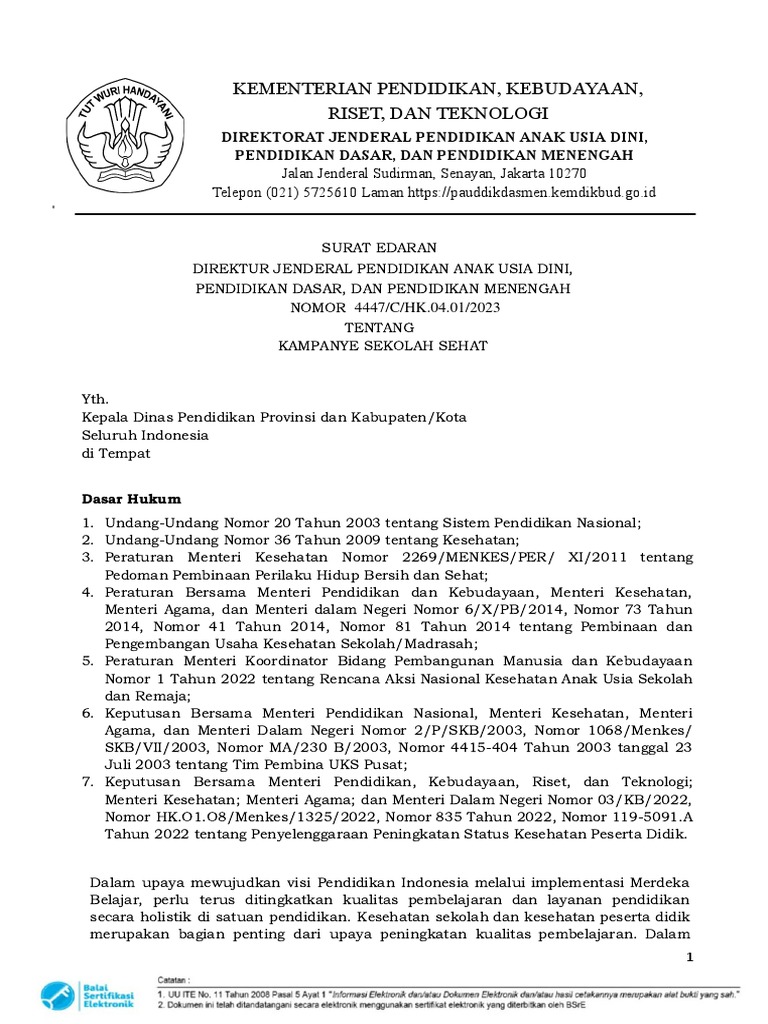 Dokumen 212519 1684221269 Surat Edaran Dirjen | PDF